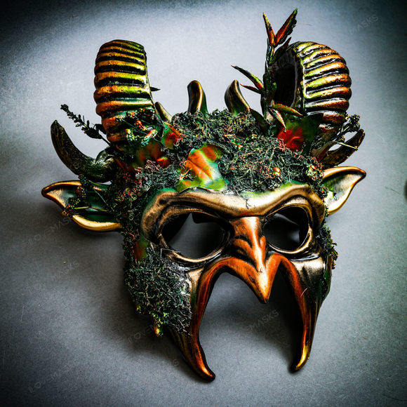 ILOVEMASKS | Accessories | Green Forest Scary Devil Ram Halloween ...